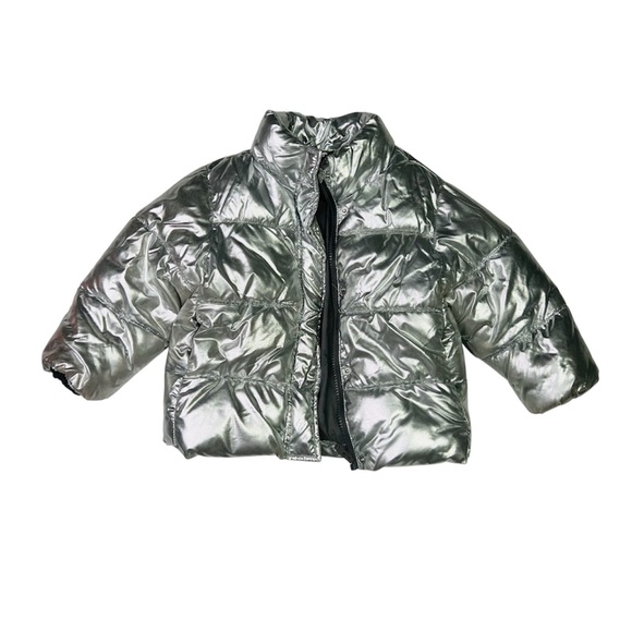 Zara | Jackets & Coats | Zara Metallic Silver Kids Puffer Jacket | Poshmark